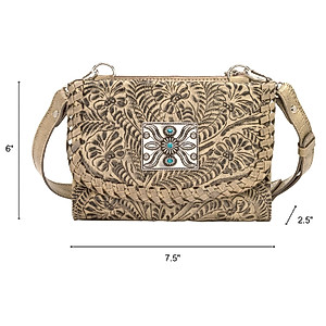 American West Women's Two Step Small Crossbody Bag Sand One Size