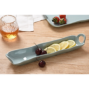 Pampa Bay Shatterproof Melamine Cracker Tray, 14.3 x 3.3 Inch, Food, Freezer, Dishwasher Safe, Aqua