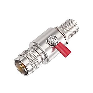 Superbat UHF Lightning Arrestor PL-259 (UHF Male) to SO239 (UHF Female) Lightning Surge Protector for Coaxial CB Ham Radio Antenna Switch Dummy Load etc.