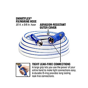 SmartFlex RV/Marine Water Hose, 5/8 in. x 25 ft., Hybrid, White - HSFRV525