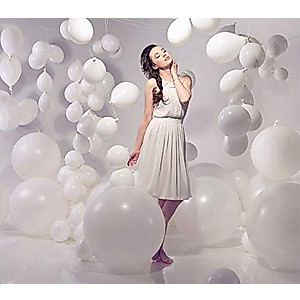 5PCS Big White Balloons Giant 36 Inch Large White Balloons Jumbo White Balloons for Birthday Wedding Baby Shower Carnival Party New Year's Day Decorations Supplies