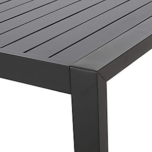 GDFStudio Outdoor Aluminum Dining Table, Black