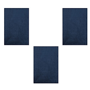 Furnish my Place Modern Plush Solid Navy Color Rug, Indoor/Outdoor Mat, Area Rugs Great for Kids, Pets, Event, Living Room, Made in USA, 18" x 36" Half Round - Set of 3