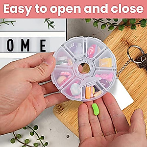 ZIIVARD 5 Pieces 8 Grid Round Clear Plastic Storage Organizer Divider Jewelry Beads Display Box Fishing Box Pill Case