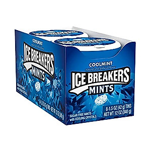 ICE BREAKERS Coolmint Sugar Free Breath Mints Tins, 1.5 oz (8 Count)