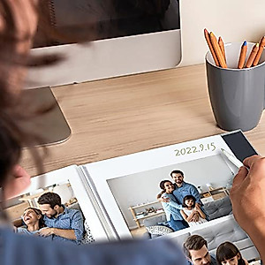 Vienrose Large Photo Album Self Adhesive for 4x6 5x7 8x10 Pictures Scrapbook Album DIY Scrap Book 40 Sticky Pages with A Metallic Pen Beige