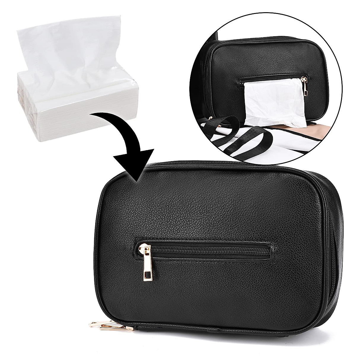 Diaper Bag Backpack for Mom Pu Leather Waterproof Multifunctional Large Capacity Travel Baby Bag with Changing Pad for Boy Girl Stroller Straps 2pcs White