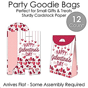 Big Dot of Happiness Happy Galentine’s Day - Valentine’s Day Gift Favor Bags - Party Goodie Boxes - Set of 12