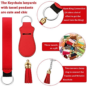 30-Piece Lipstick Holder Wristlet Keychain Clip-on Sleeve Pouch with Colored Tassel Pendants for Women Travelling