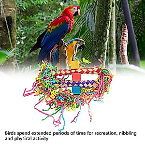 Zerodis Bird Parrots Shredding Toys, Relieve Anxiety Hanging Bird Bells Toy Bird Bells Toy Safe Healthy Bite Resistant with Sweet Sound for Parrots Pet Parrot Parakeet Cockatiel