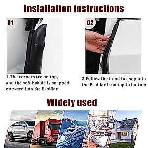 Pincuttee Rubber Edge Trim,Door Rubber Seal Strip Trim Seal with Side Bulb for Cars/Boats/Trucks/RVs,Automotive Weather Stripping Edge Guard (20FT)