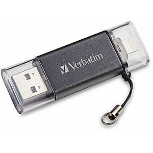 Verbatim 49301 Store-N-Go Dual USB 3.0 Flash Drive, 64GB, Graphite