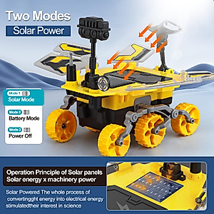 Aucogia Solar Power Mars Rover STEM Educational Toys for Kids Ages 8-12, Space Toys DIY Science Kit with Two Energy Modes as Birthday Gifts for 8 9 10 11 12 Years Old Boys Girls Teens
