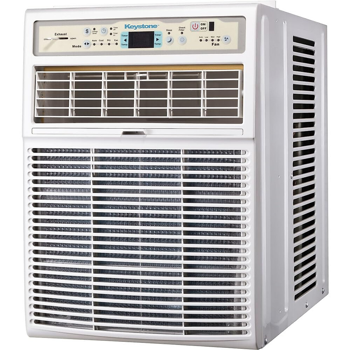 Keystone 8,000 BTU Slider Casement Window-Wall Air Conditioner and Dehumidifier with 4-Way Air Direction Control, Window AC Unit for Small-Medium Sized Rooms up to 350 Sq. Ft.