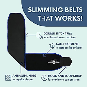 Waist Trimmer Ab Trainer, Weight Loss Sweat Wrap Sauna Belt for Women and Men. Waist Slimming, Stomach and Belly Fat Burner Black