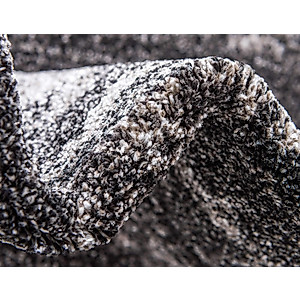 Unique Loom Del Mar Collection Area Rug - Lucille (9'x 12' Rectangle, Dark Gray/ Ivory)