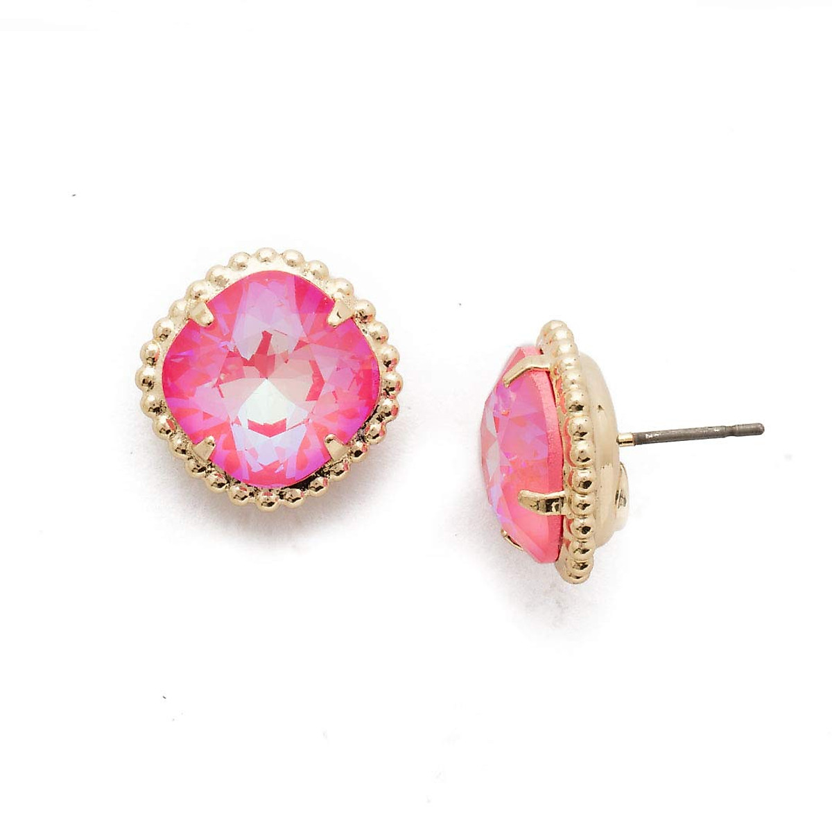 Sorrelli Essentials Cushion-Cut Solitaire Stud Earrings, Bright Gold-Tone Finish, Island Sun