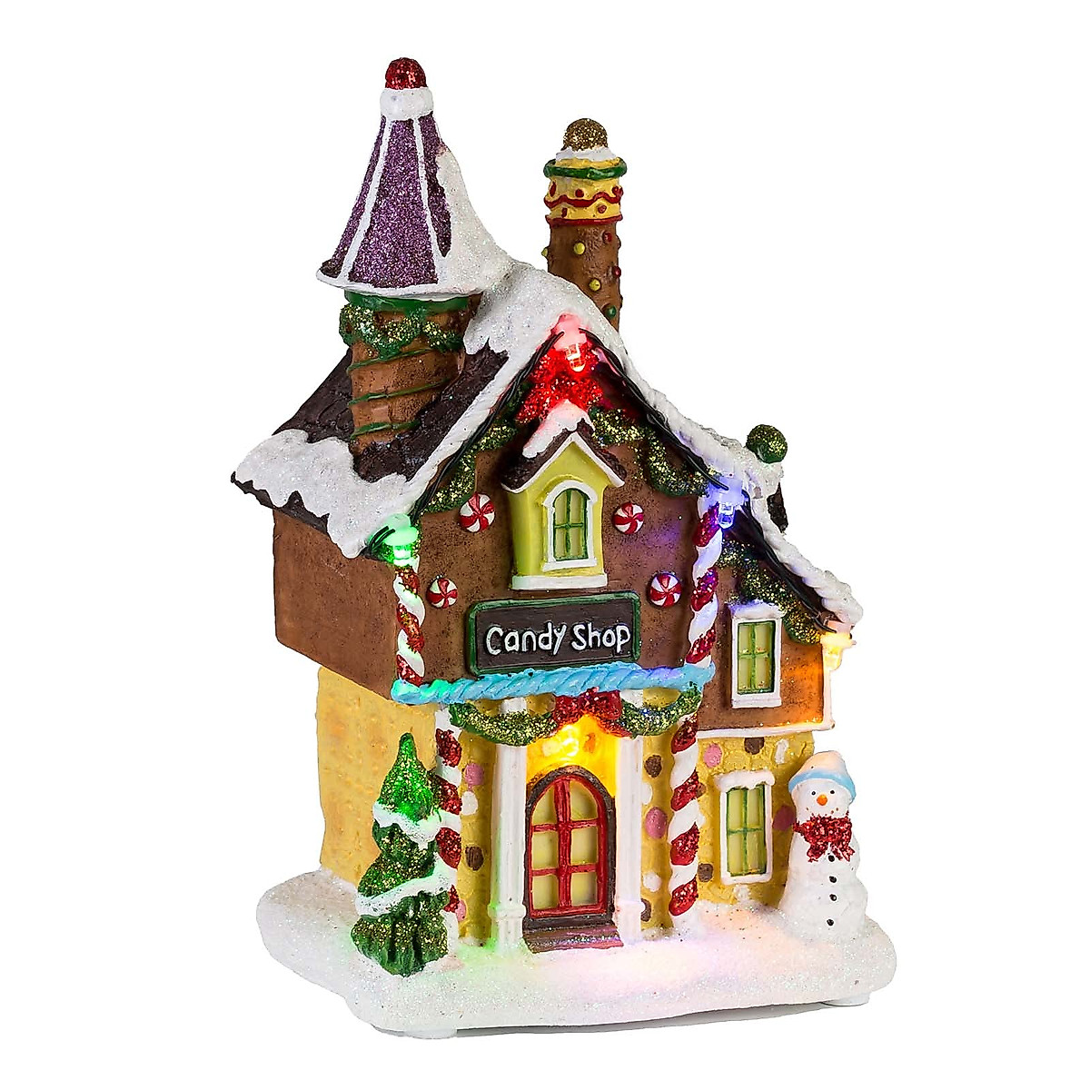 innodept12 Christmas Candy Gingerbread House Decor - Christmas Village Houses Building with LED Light up Decorative Tabletop Decoration