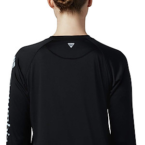 Columbia Women’s PFG Tidal Tee™ II Long Sleeve Shirt, Black, Cirrus Grey Logo, Medium