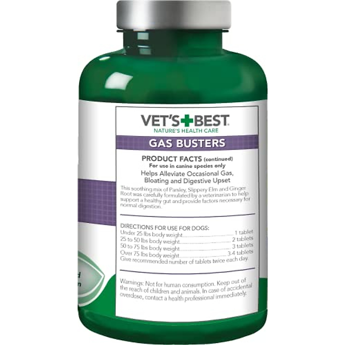 Vet's Best Gas Busters Dog Supplements | Gas, Bloating, Constipation Relief and Digestion Aid for Dogs | 90 Chewable Tablets
