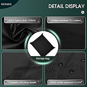 FKTHIFK 98''L x 78''W x 32''H Patio Furniture Cover, Outside Table and Chair Cover, Outdoor Dining Set Cover, Waterproof, Windproof