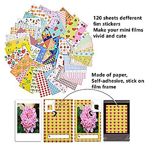 Sunmns Colorful Bundle Kit Accessories Set Compatible with Instax Mini 12 11 9 8 90 70 Camera, Accessory Include Film Stickers, Desk Frames, Hanging Frame