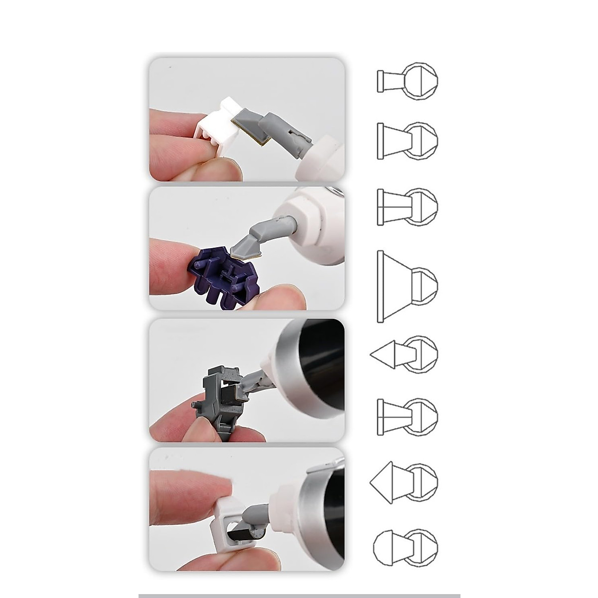 ANSAI Electric Reciprocating Sander, With 8pcs 3D Print ABS Head For Hobbies,Art,Miniature,figure polishing,sanding