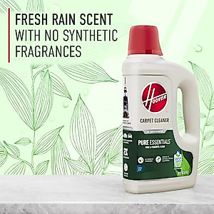 Hoover Pure Essentials Carpet Cleaner Solution, 50 oz., Fresh Rain Scent, Natural Plant Based Formula, Deep Cleaning Carpet Shampoo Solution, Pair Carpet Cleaner Machine