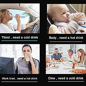 2-in-1 Smart Car Cup Warmer Cooler, Auto Car Cooling and Heating Cup Mug Holder with LED Temperature Display, Touch Control, Keep Beverage Cool and Warm Fits in Commuter Road Tripper
