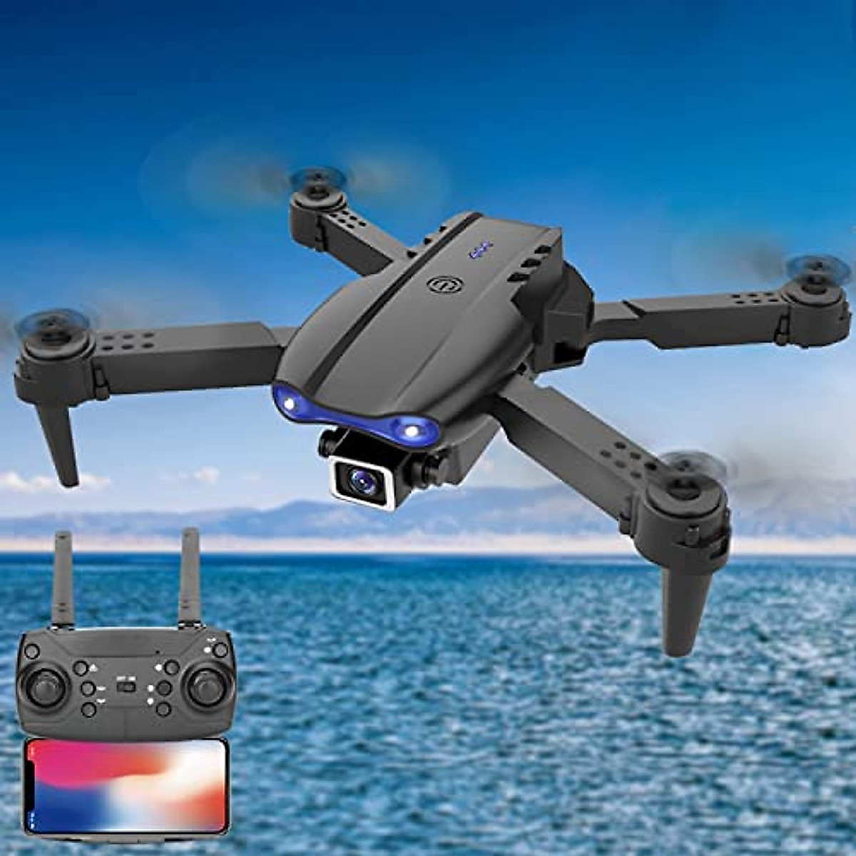Lukern 2023 Drone with 4K Dual HD Cameras Upgraded Version RC Quadcopter for Adults and Kids, Beginner WiFi RC Drone Live Video, HD RC Plane, Orbital Flight Black