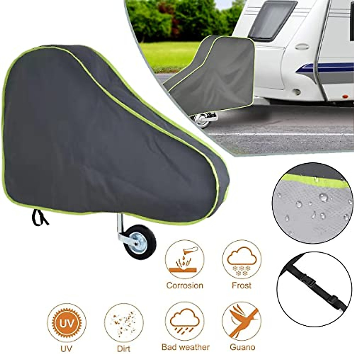 Trailer Hitch Covers, Universal Trailer Hitch Cover Waterproof Cover for Caravan, Tongue Jack Cover, PVC Tow Hitch Cover for Campervan, Caravan and Trailer