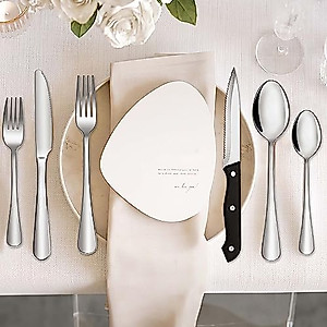 24 Piece Silverware Set, Flatware Utensils Set with Steak Knives for 4, Stainless Steel Cutlery Eating Tableware Set, Include Fork Kinfe Spoon, Mirror Polished, Dishwasher Safe