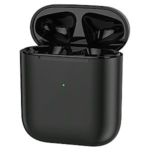 Airpods Wireless Charging Case Replacement, Wireless Charger Battery Case Compatible with AirPods 1 & 2, NO EARPODS (Black)