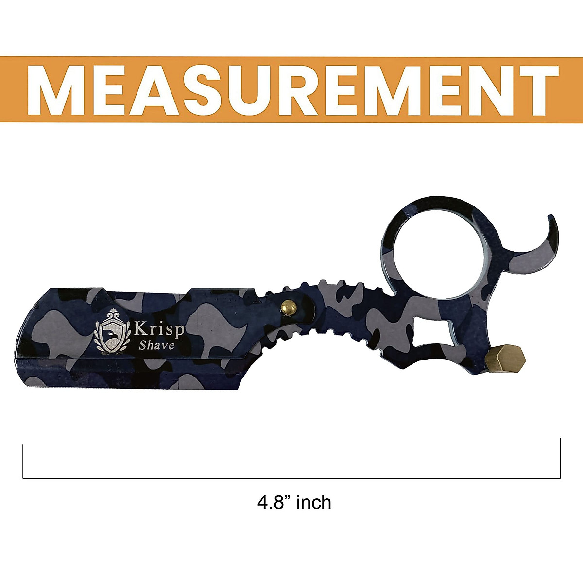 Krisp Beauty Professional Classic Straight Edge Barber Razor For Close Shaving - Salon Quality Men's Beard Cut Throat Finger Razor Shavette With 10 Shaving Blades