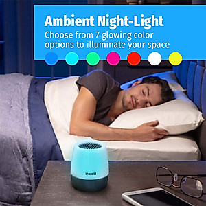 Homedics Traveler SoundSleep White Noise Sound Machine, Small Sound Machine with 6 Relaxing Sounds and Color Changing Night-Light, Portable Sound Therapy for Home, Office, Nursery, Auto-Off Timer