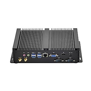 IDEARACE Fanless Mini PC, i5 8th Gen. 4 Cores CPU, 8GB DDR4 RAM+512GB SSD, 4K: 4096x2304, 2xCOM RS232, 4xUSB 3.0, HD, VGA, Metal Case