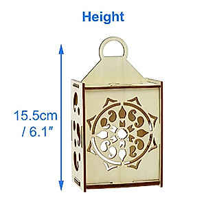 Baker Ross Rangoli Wooden Lantern - Pack of 3, Wooden Craft Set for Children, Arts and Crafts for Kids Activities for Kids to Color in, Decorate and Display (FE843)