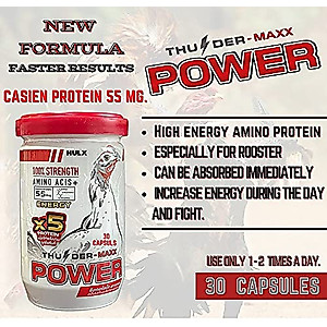 New MAXX 30 Capsules, Rooster Booster Vitamins Health Chicken Supplement Capsule, Increasing Energy Formula Stronger & More Power Healthy Feed Cock Fighting Gamecocks, Bird, Good Breeding, Hen Food