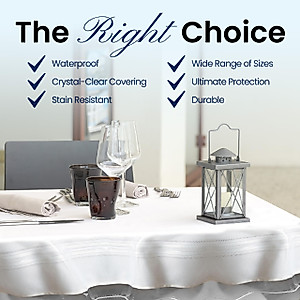 BRODER MFG. INC. Tablecloth Protector Crystal Clear Vinyl (70" Round) | Thick, Durable Clear Table/Tablecloth Protector | Perfect for Parties, Special Occasions, Gatherings, and Everyday Use