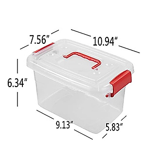 Anbers 5 Quart Plastic Bins with Lid, Latching Storage Box, 6 Packs