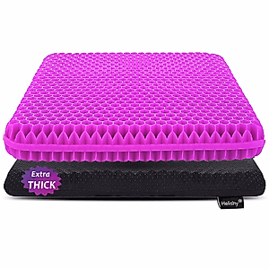 Extra Thick Gel Seat Cushion, Office Seat Cushion for Long Sitting Breathable Egg Gel Cushion for Office Home Chairs, Cars, Long Trips – Back, Sciatica, Hip, Tailbone Pain Relief Cushion (Voilet)