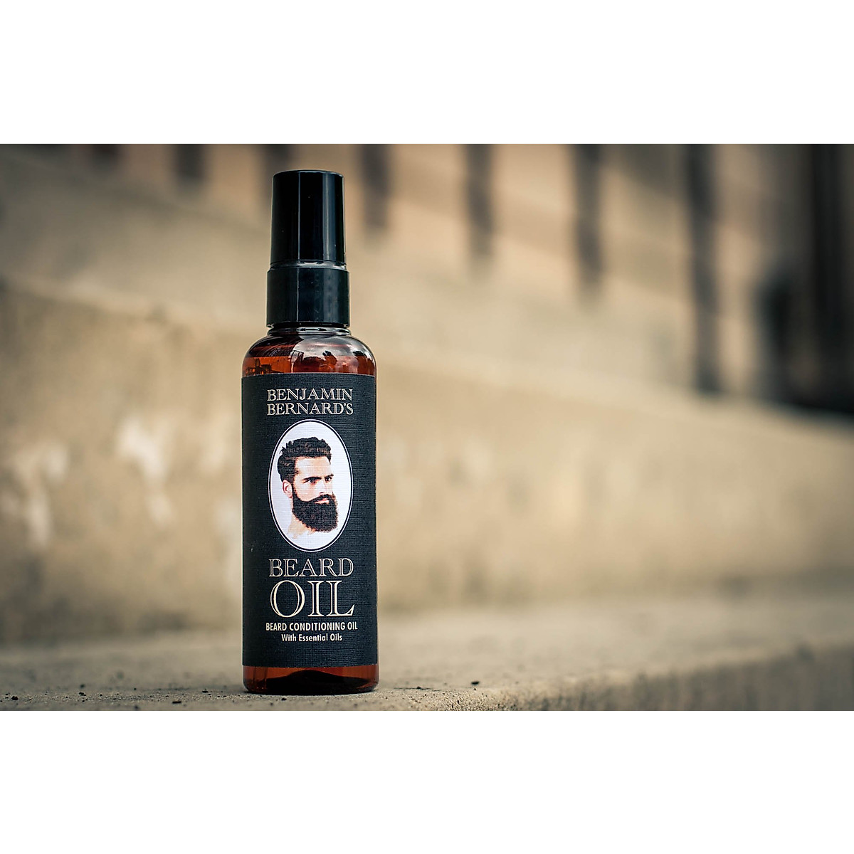 Benjamin Bernard Beard Oil - Beard Grooming Conditioner Oil for Men Encourage Healthy Beard Growth, Well-Groomed Style - Lightly Scented, Contains Jojoba, Almond Oil - Vegan Beard Care 3.38 Fl.oz