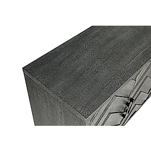 HZXINKEDZSW Vintage Buffet Cabinet with 4 Door and Adjustable Shelves,Wooden Lacquered Accent Sideboard,Console Table for Entryway,Living Room,Bedroom,Taupe Grey