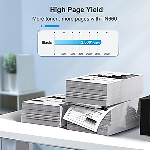 TN660 Toner Cartridge Brother Printer - Replacement with Brother TN 660 TN-660 TN630 High Yield to use with HL-L2380DW HL-L2320D HL-L2340DW DCP-L2540DW MFC-L2700DW MFC-L2720DW Printer (Black, 4 Pack)