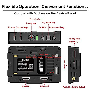 SUIKUI RH35 Unlimited Recording Camera Monitor 1080P 30FPS Capture and Photographic Stream Video Screens from HDMI