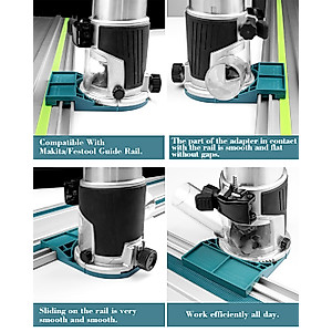 Track Saw Guide Rail Adapter for Makita/Festool Compatible with Router for Makita 18V RT0701C XTR01Z