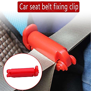 Seat Safety Belt Fitted Slip-Resistant Non Anti-Clip Strap Clamp Clip Suitable for Safety Reinforcement Necessary (Red)
