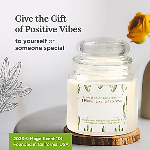 Magnificent 101 Pure Sage Aromatherapy Candles – 14 Oz - 56 Hour Burn| Soy Wax Glass Candle for Energy Cleansing, Purification, Manifestation, & Chakra Healing