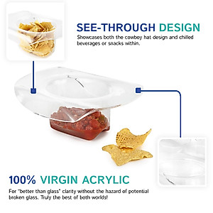 Huang Acrylic Small Clear Cowboy Hat | Perfect for Home Decor, Chip and Dip Serving Bowl, or Candy | Used for Decor, Dinning, Serving, Hosting | Durable Construction, Easy to Clean