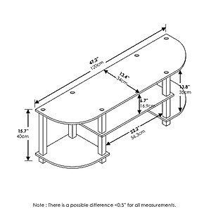 Furinno Turn-S-Tube Wide TV Entertainment Center, Oak Grey/Black
